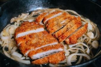 Katsudon Japanese Pork Cutlet and Egg Rice Bowl - The Woks of Life
