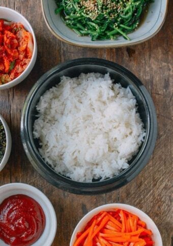 Salmon Bibimbap Korean Rice Bowl Recipe - The Woks of Life