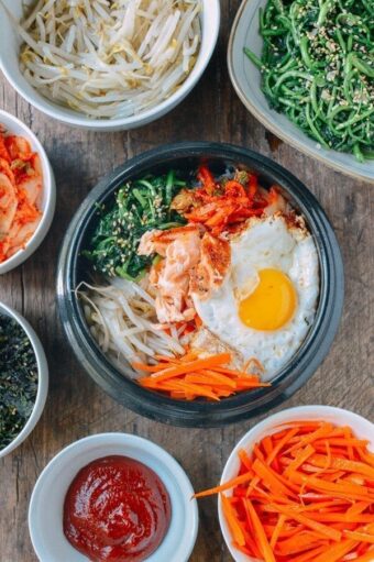 Salmon Bibimbap Korean Rice Bowl Recipe - The Woks of Life