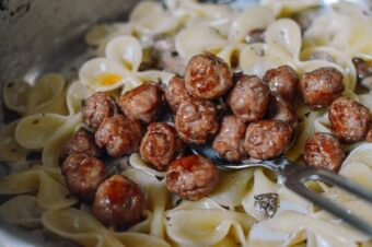 Winter Pasta w/ Sausage Meatballs, Walnuts, & Crispy Sage