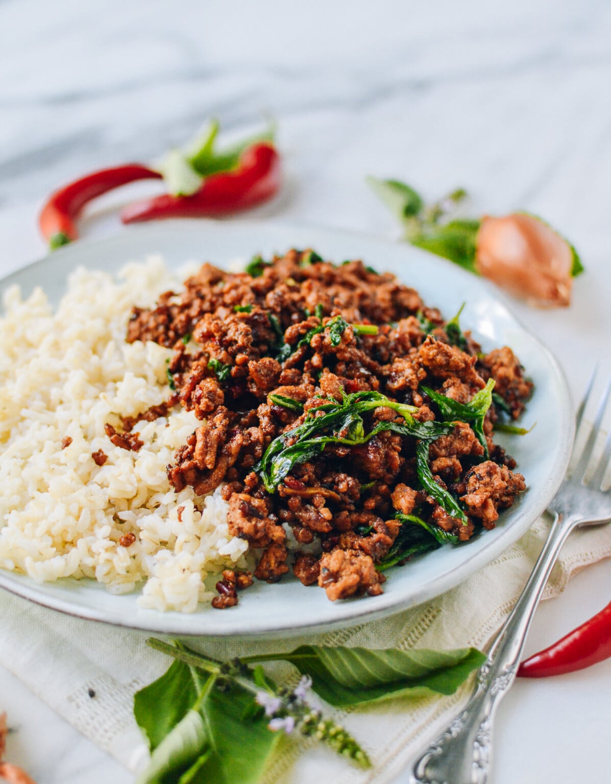 Pork & Holy Basil Stir-fry (Pad Kra Pao) - The Woks of Life