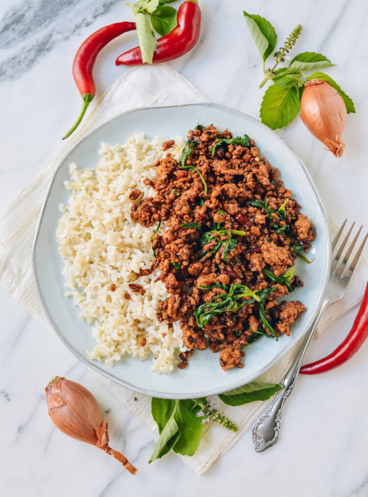 Pork & Holy Basil Stir-fry (Pad Kra Pao) - The Woks of Life