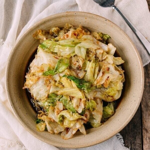 Cooked Lettuce with Oyster Sauce & Garlic - The Woks of Life