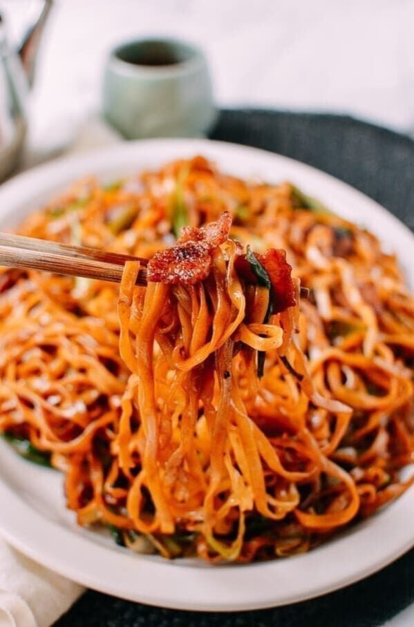 Bacon & Scallion Egg Noodle Stir-fry - The Woks of Life