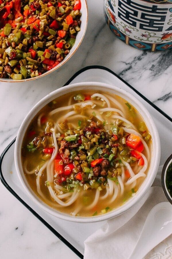 Chinese Pickled Long Bean Noodle Soup - The Woks of Life