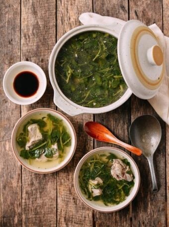 Chinese Watercress Soup with Pork Ribs (Sai Yeung Choy Tong)