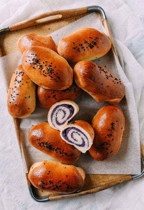Ube Bun Recipe: Fluffy Milk Bread w/ Sweet Purple Yam - The Woks of Life