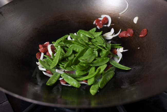 Snow Peas with Chinese Sausage - The Woks of Life