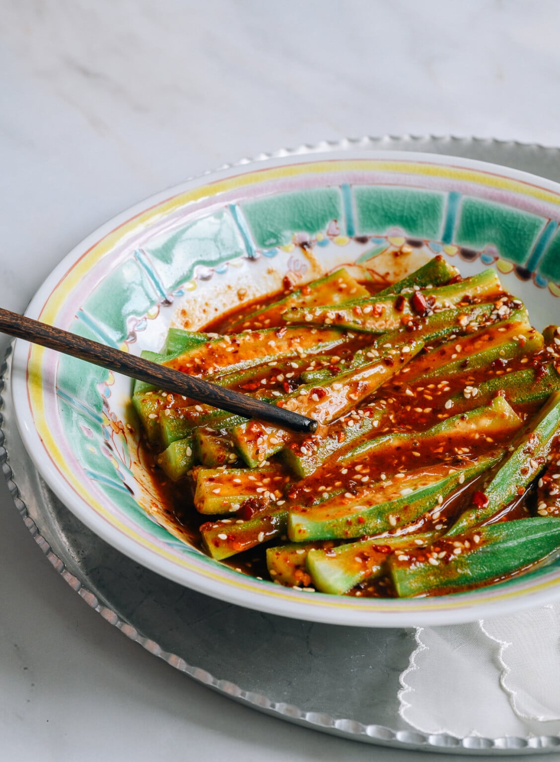 Spicy Sichuan Okra Salad - The Woks of Life