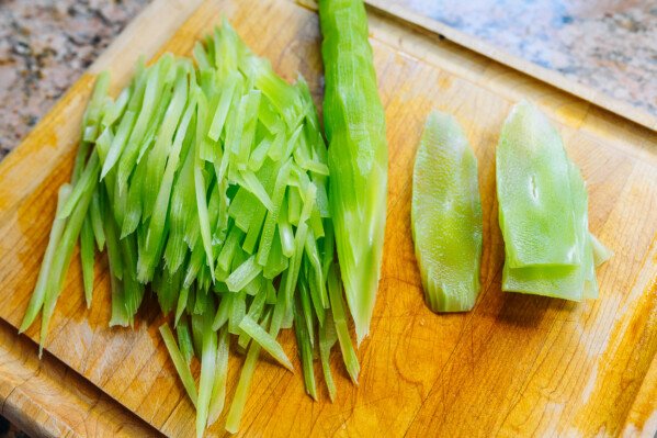 Celtuce Salad with Scallion Oil - The Woks of Life