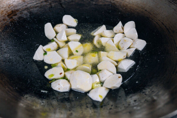 Taro Stir-fry with Scallion Oil - The Woks of Life